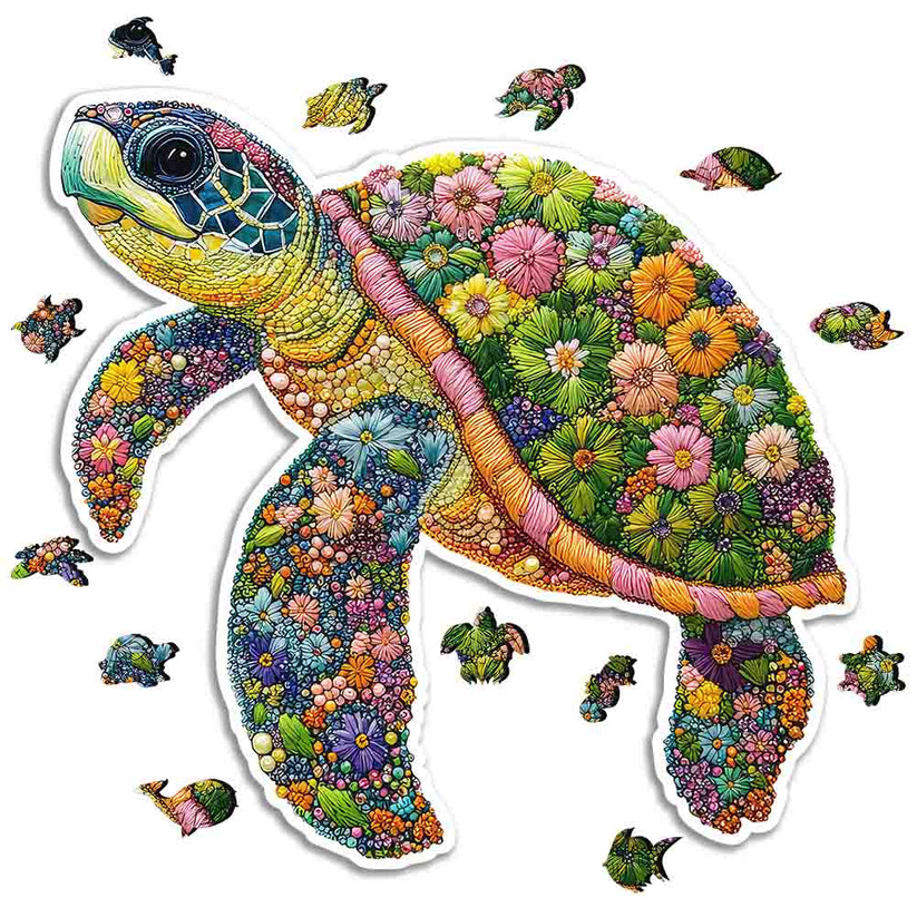 Crochet Turtle - Wooden Jigsaw Puzzle