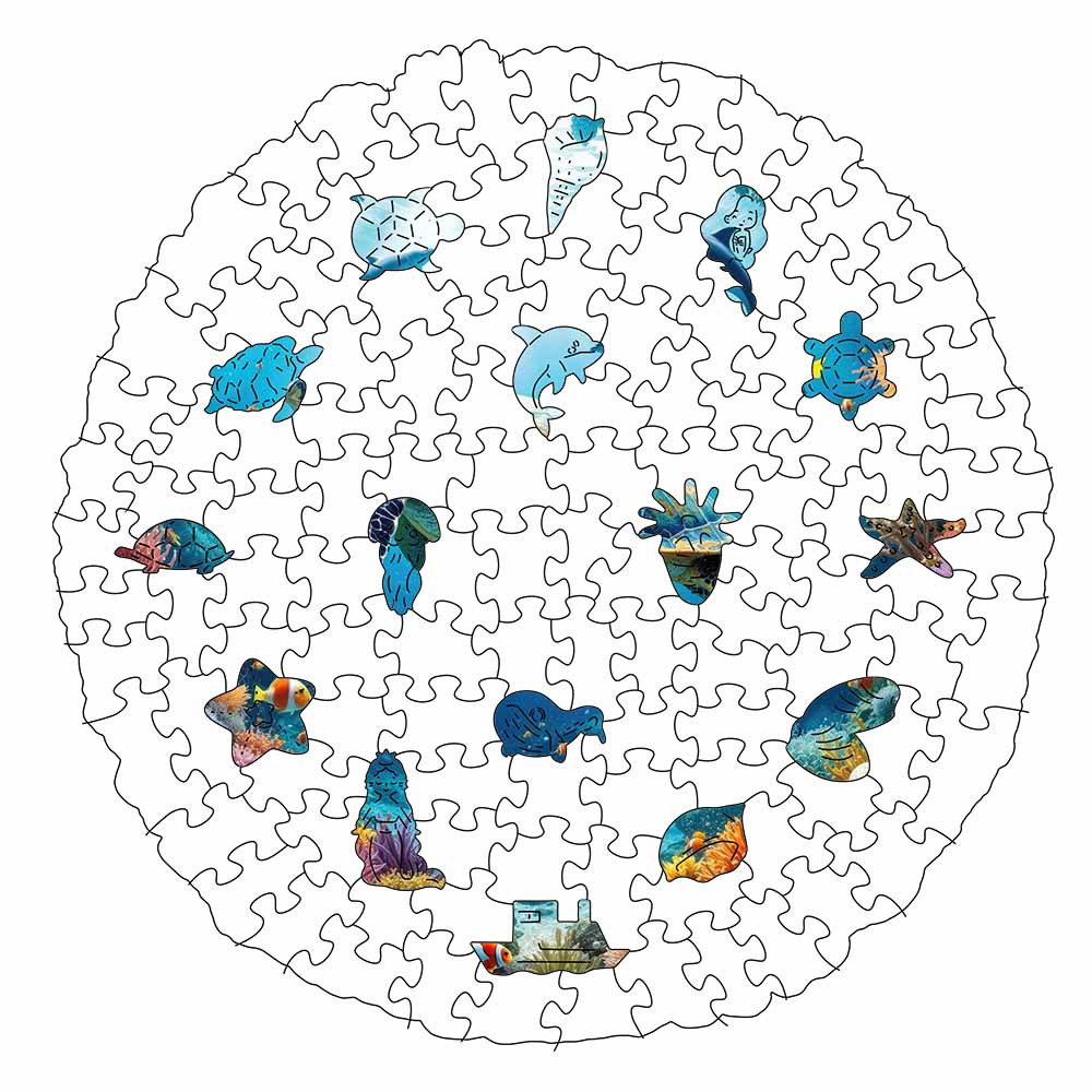 Turtle Sea View - Wooden Jigsaw Puzzle